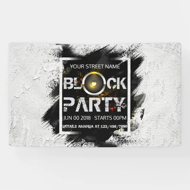 Block Party custom invitation Banner | Zazzle