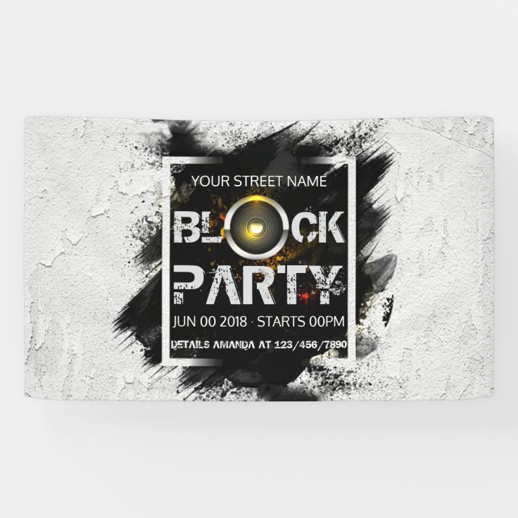 Block Party custom invitation Banner | Zazzle