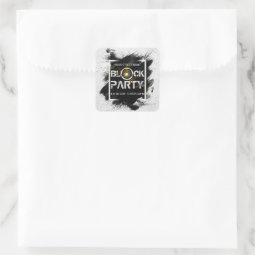 Block Party custom invitation Square Sticker | Zazzle
