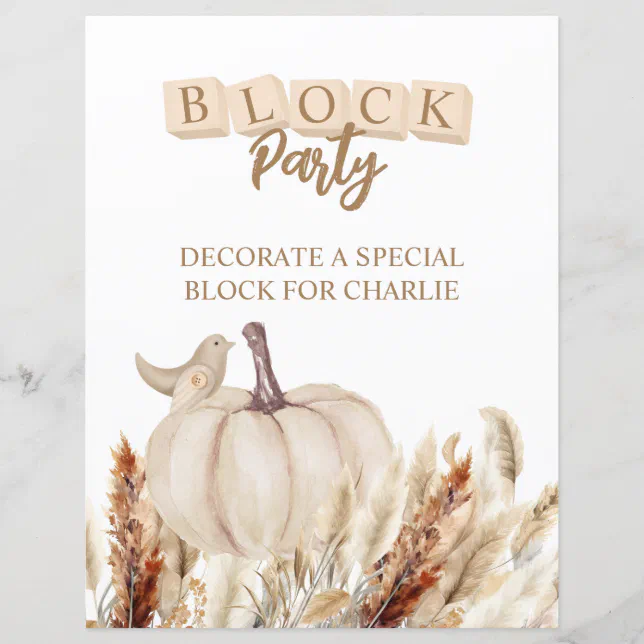 Block Party Fall Baby Shower Activity | Zazzle