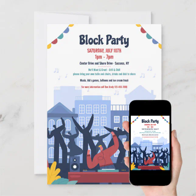 Block Party Invitation | Zazzle