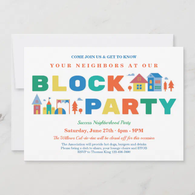 Block Party Invitation | Zazzle