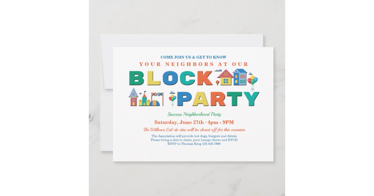 Block Party Invitation Custom | Zazzle