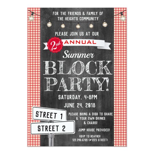 Block Party Invitation Summer Street Party HOA | Zazzle.com