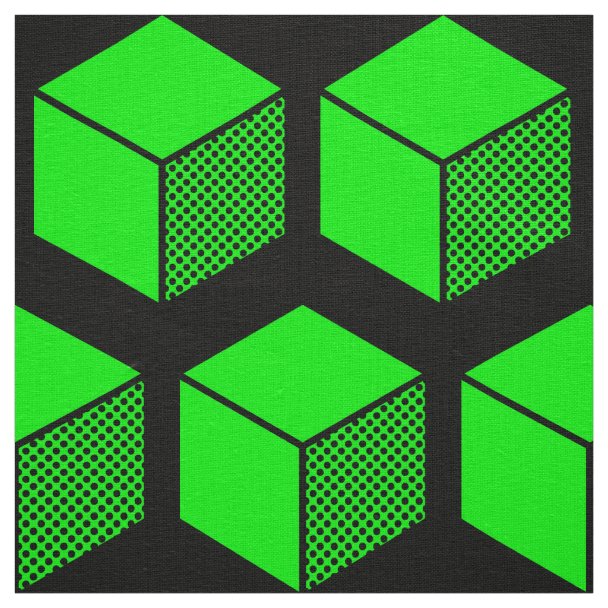 Simple Modern Green Black & White Pattern Fabric | Zazzle