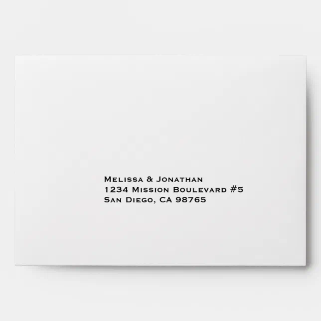 Block print custom pre filled address RSVP Envelope | Zazzle