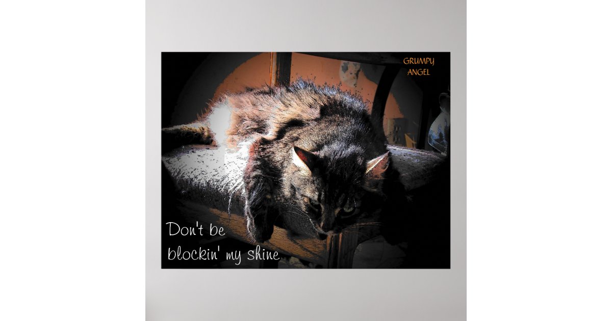 Blockin' my shine - Grumpy Angel Poster | Zazzle