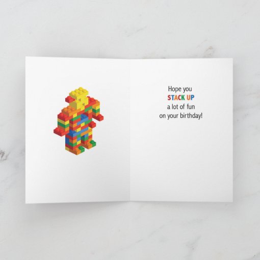 Blocks Happy 6th Birthday Card | Zazzle