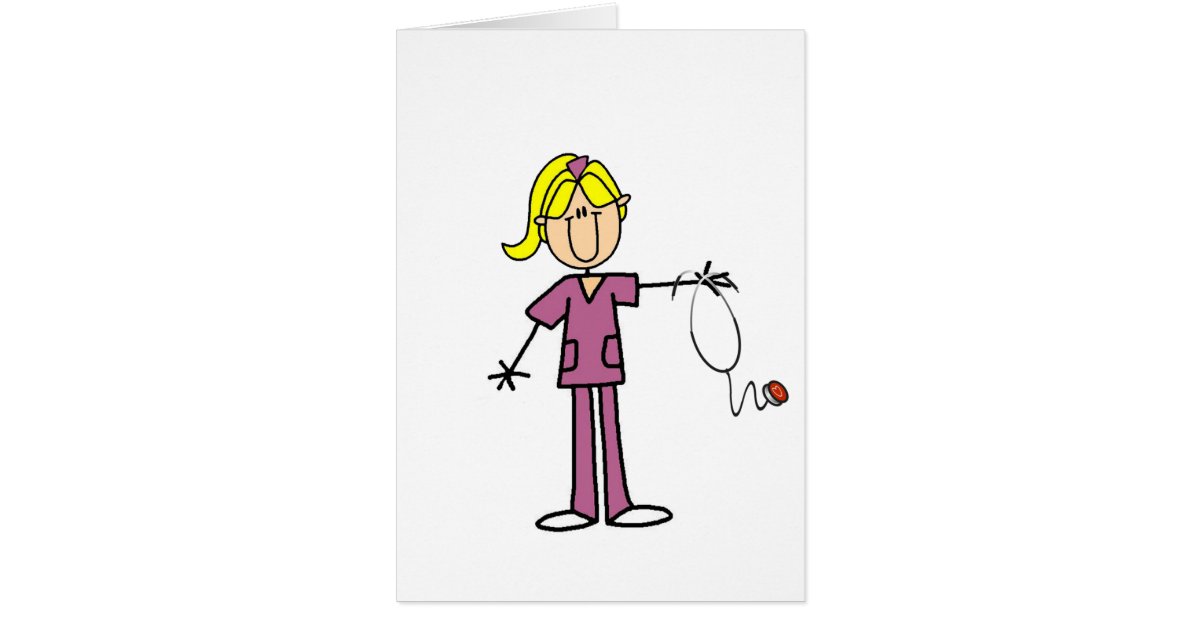 Blond Female Stick Figure Nurse | Zazzle