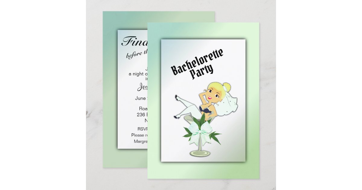 Blond Weed Bachelorette Party Invitation | Zazzle