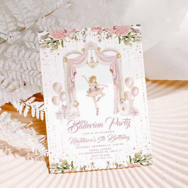 Blonde Ballerina birthday Center stage Invitation | Zazzle