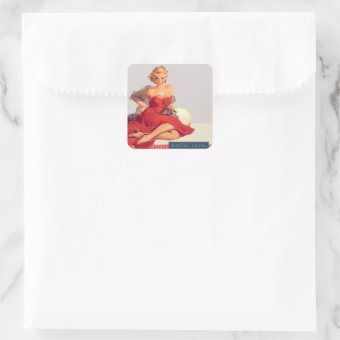 Blonde Bombshell Square Sticker | Zazzle