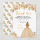 Blonde Hair Princess Peach Floral Quinceanera Thank You Card | Zazzle
