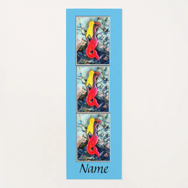 Blonde mermaid with red tail Thunder_Cove Yoga Mat | Zazzle