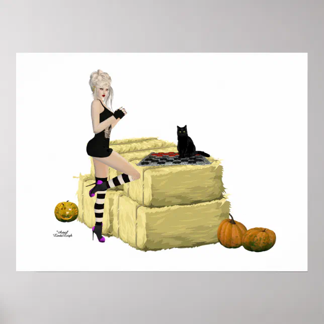 Blonde Witch Pin Up Girl Poster | Zazzle