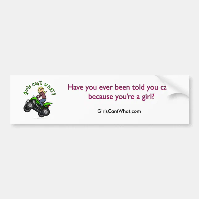 Blonde Woman ATV | Four Wheeler Driver Bumper Sticker | Zazzle