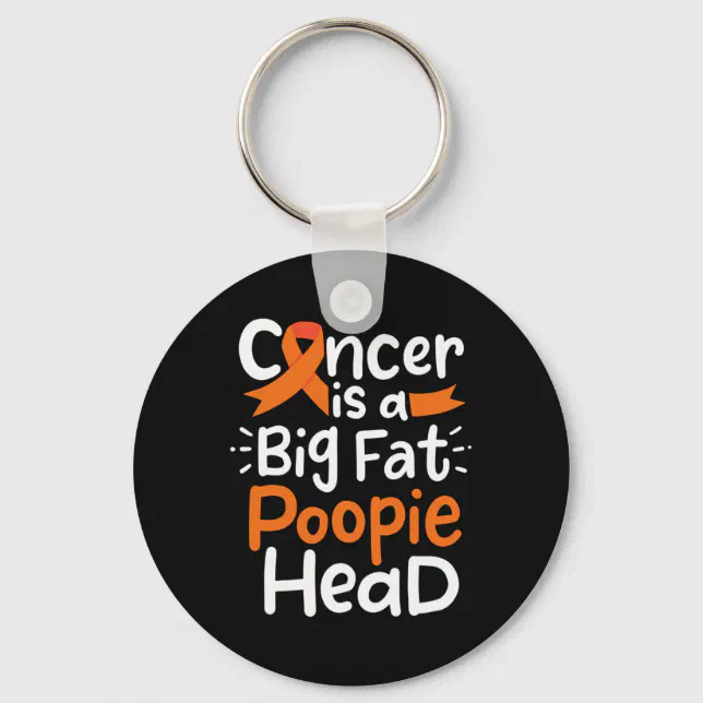 Blood Cancer Awareness Ribbon Leukemia Poopie Head Keychain | Zazzle