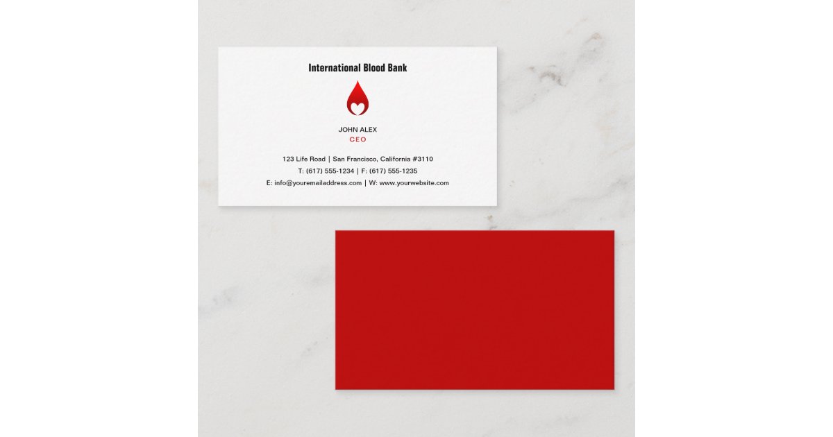 Blood Donation | Blood Bank Business Card | Zazzle