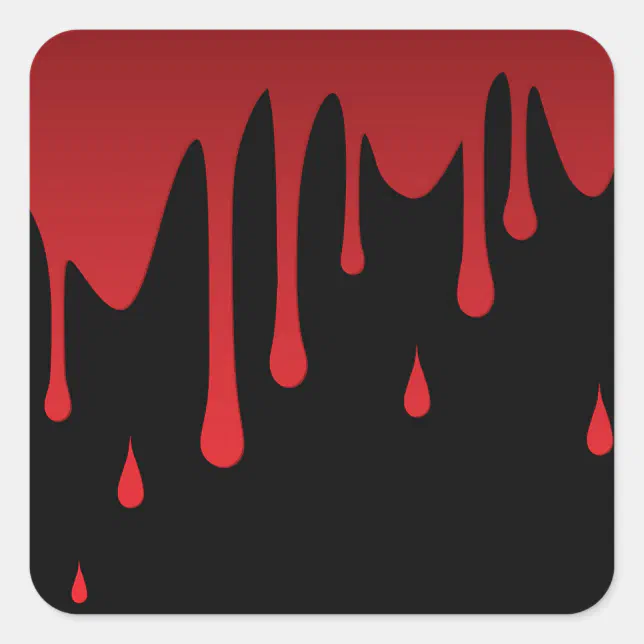 Blood dripping square sticker | Zazzle
