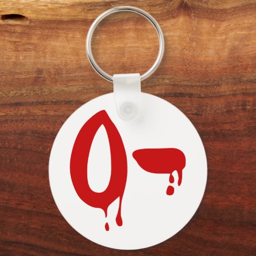 Blood Group O- Negative #Horror Hospital Keychain | Zazzle