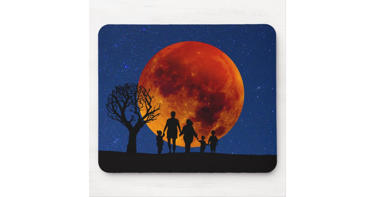 Blood Moon Lunar Eclipse Family Mouse Pad | Zazzle