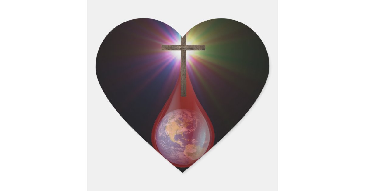 Blood of Jesus Heart Sticker | Zazzle