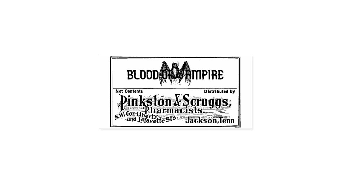Blood of Vampire - Vintage Apothecary Label Rubber Stamp | Zazzle