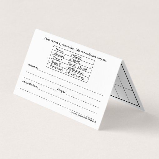 Blood Pressure Wallet Card | Zazzle