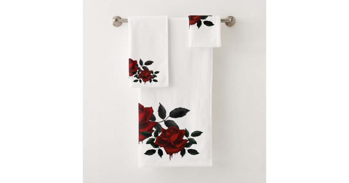 Blood Rose Bath Towel Set | Zazzle