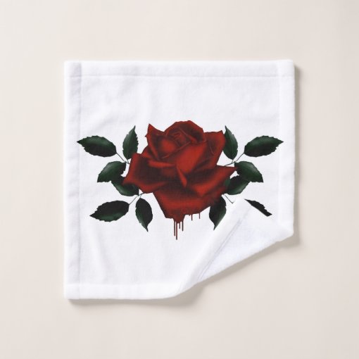 Blood Rose Bath Towel Set | Zazzle