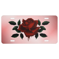 Blood Rose License Plate | Zazzle