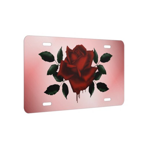 Blood Rose License Plate | Zazzle