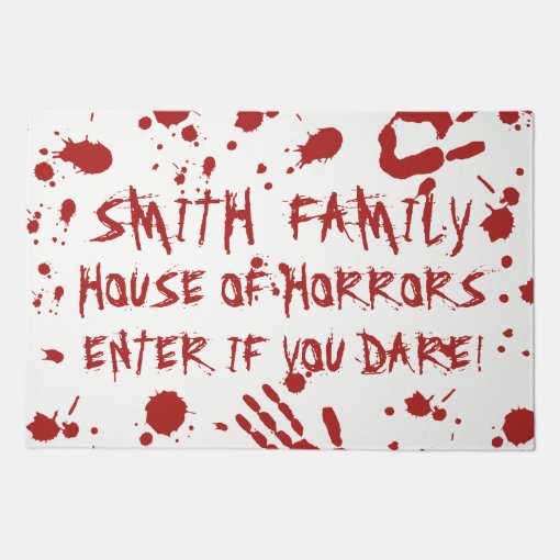 Blood Soaked Bloody Hand Print Custom Halloween Doormat | Zazzle