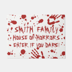 Blood Soaked Bloody Hand Print Custom Halloween Doormat | Zazzle