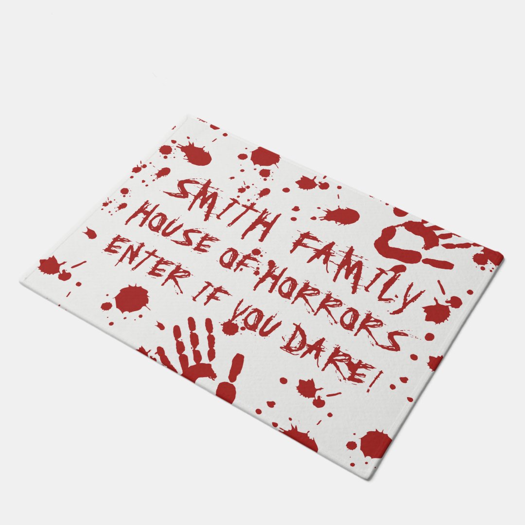 Blood Soaked Bloody Hand Print Custom Halloween Doormat | Zazzle