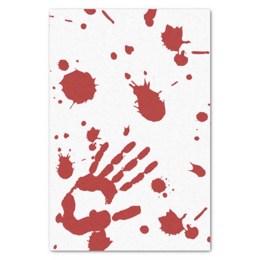 Blood Soaked Bloody Hand Print Halloween Tissue Paper | Zazzle