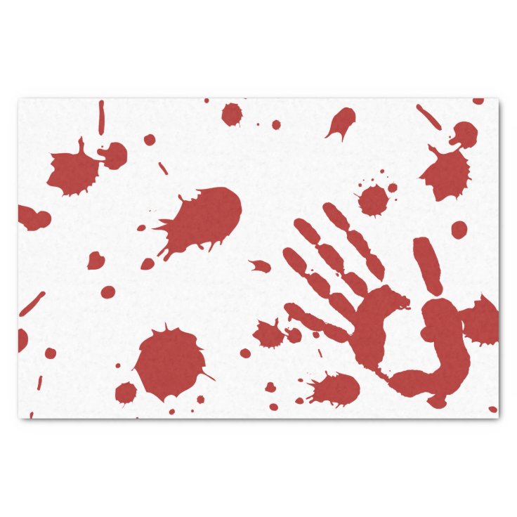 Blood Soaked Bloody Hand Print Halloween Tissue Paper | Zazzle
