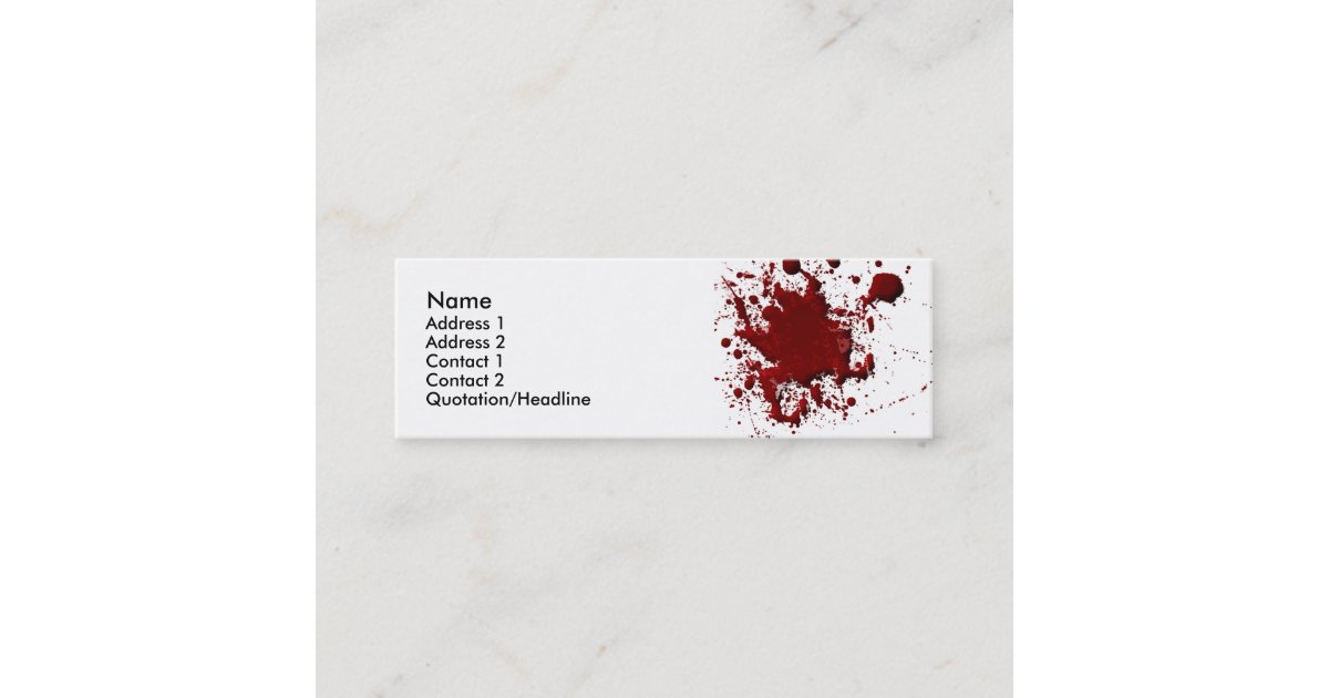 Blood Spatter Card | Zazzle