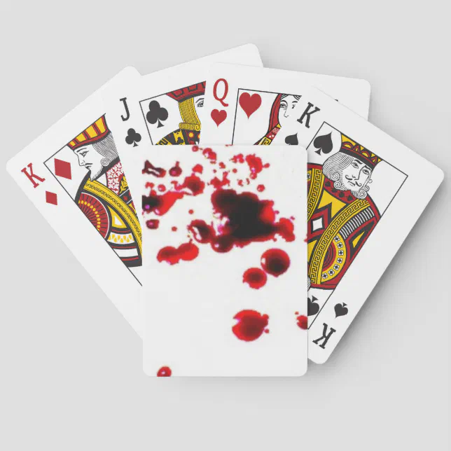 Blood splatter 2 creepy Halloween playing cards | Zazzle