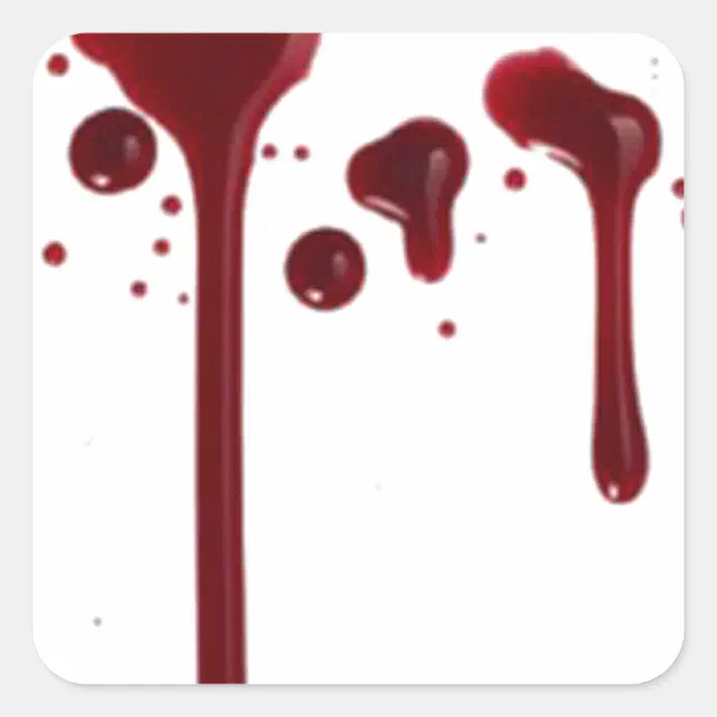 blood splatter 4 square sticker | Zazzle