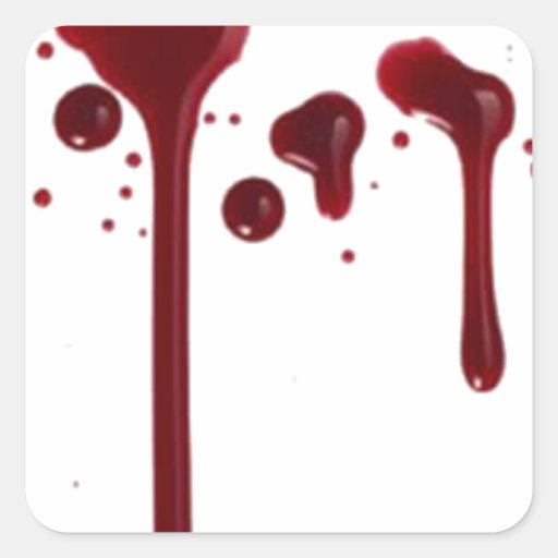 blood splatter 4 square sticker | Zazzle