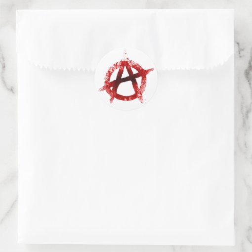 Blood Splatter Anarchy Symbol Classic Round Sticker | Zazzle