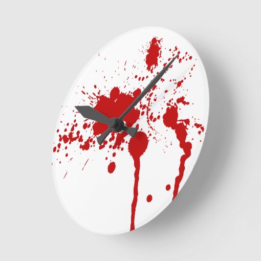 Blood Splatter Gunshot Wound Bleeding Bloody Round Clock | Zazzle