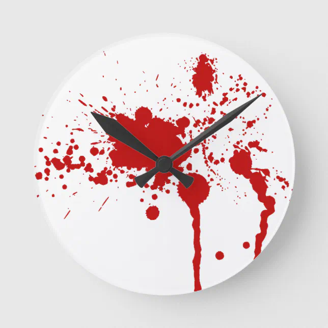 Blood Splatter Gunshot Wound Bleeding Bloody Round Clock | Zazzle
