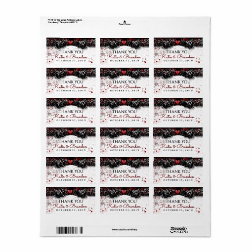 Blood Splatter Halloween Wedding Thank You Labels | Zazzle
