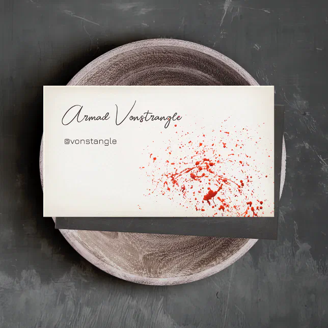 Blood Splatter, Horror Business Card | Zazzle