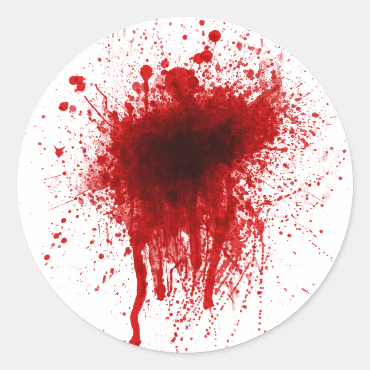 Blood Splatter Realistic Classic Round Sticker | Zazzle