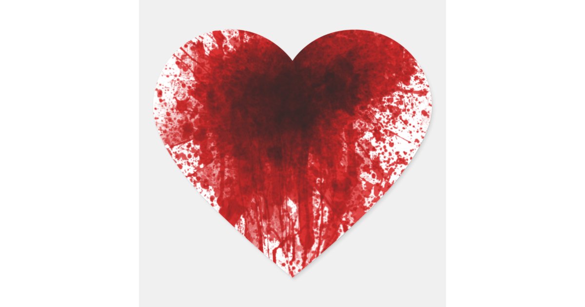 Blood Splatter Realistic Heart Sticker | Zazzle