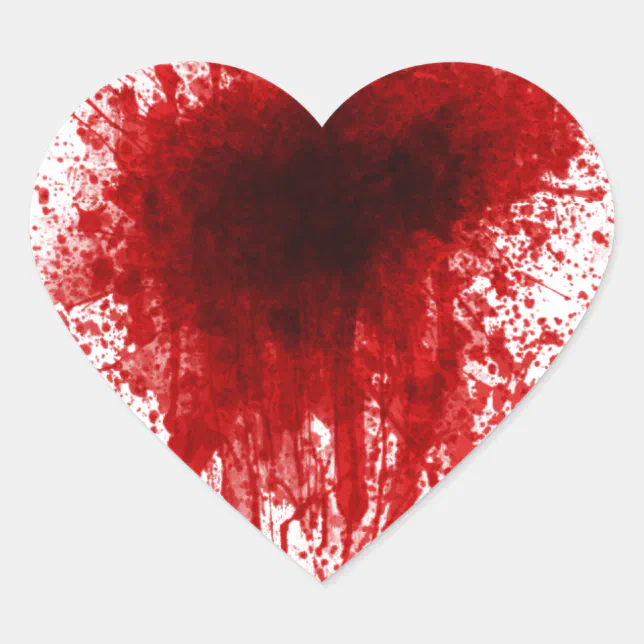 Blood Splatter Realistic Heart Sticker | Zazzle