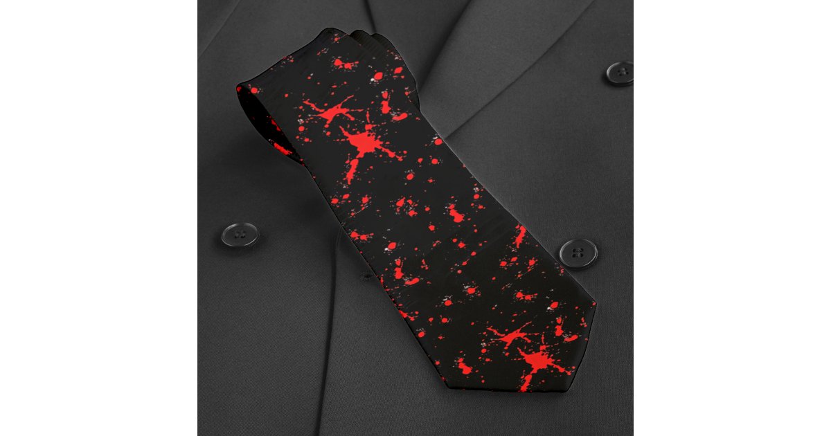 Blood Splatter Red & Black Halloween Neck Tie | Zazzle